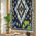 Boho Navy Blue Privacy Window Film, Decorative Stained Glass Window ...