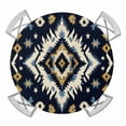 Boho Navy Blue Round Tablecloth for 45-54 Inch Tables,Fitted Table ...