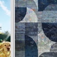 Boho Navy Blue Window Privacy Film Stain Glass,Reusable Decorative ...