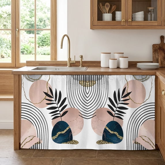 Boho Navy Cabinet Curtain 28"Wx51"L,Dustproof Storage Cabinet Curtain ...