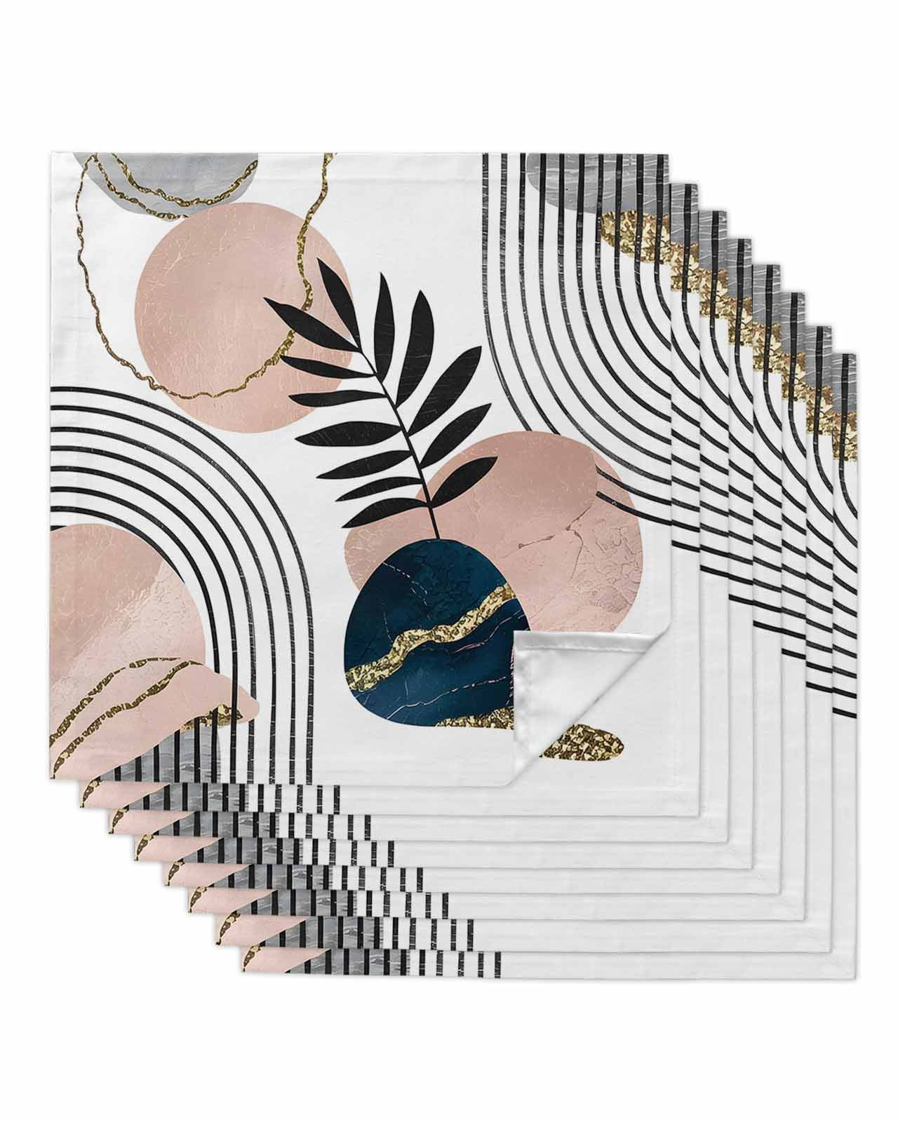 Boho Navy Cloth Napkins Set of 8 Reusable Dinner Napkins, Blue Gold ...