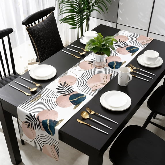 Boho Navy Table Runner 36 Inches Small - Blue Gold Bohemian Tropical ...