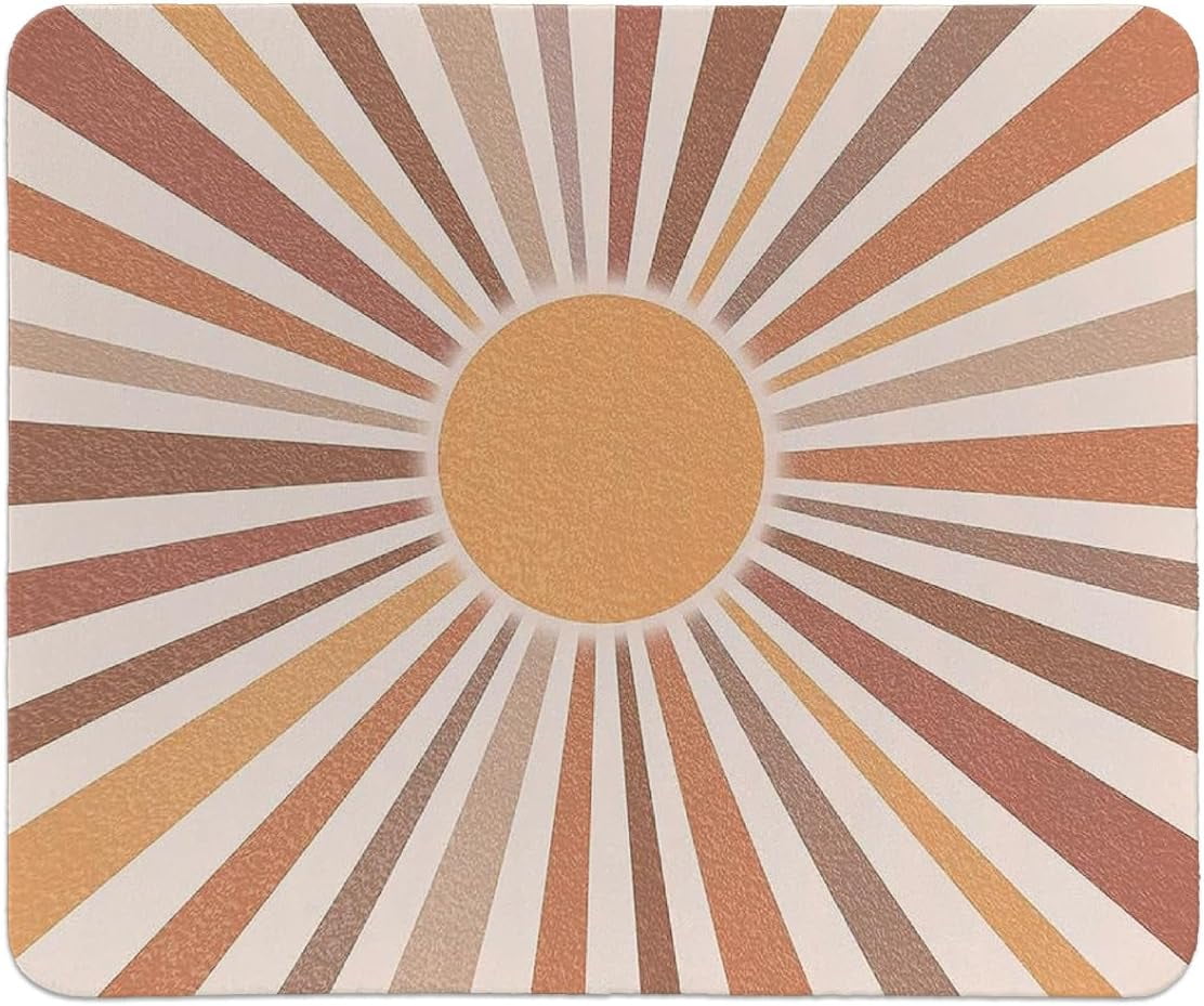 Boho Neutral Sun Sunshine Mouse Pad MidCentury Modern Decor for Desk ...