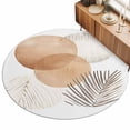 Boho Nordic Area Rug, Palm Leaf Modern Non-Slip Felt Rubber Backing ...