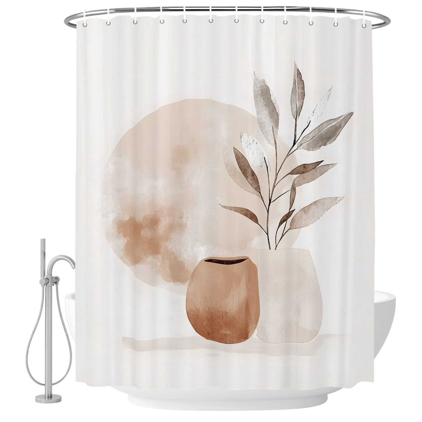 Boho Nordic Shower Curtain for Bathroom, Abstract Modern Waterproof ...