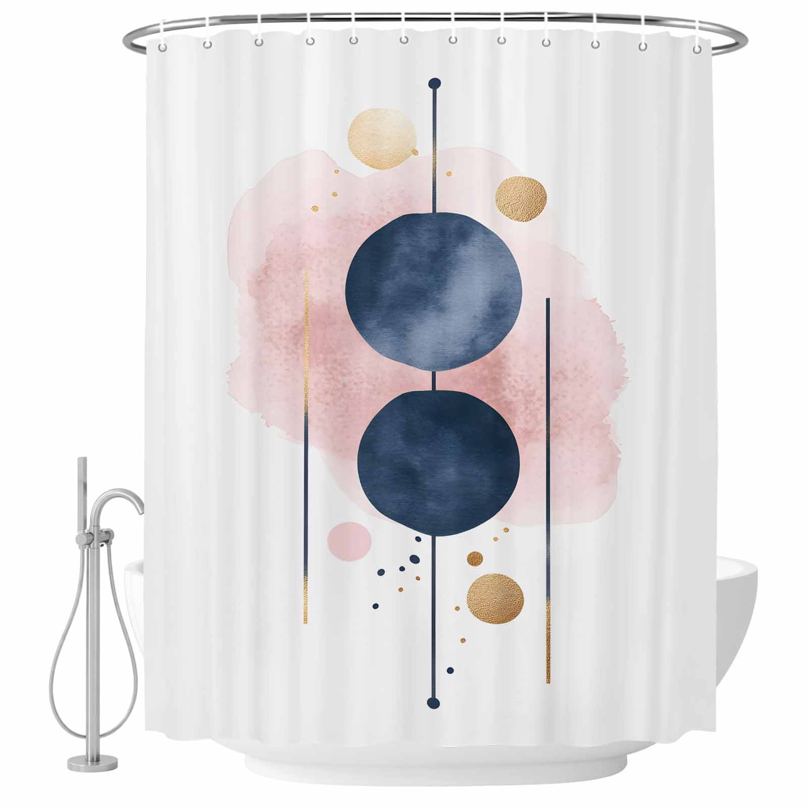 Boho Nordic Shower Curtain for Bathroom, Abstract Modern Waterproof ...