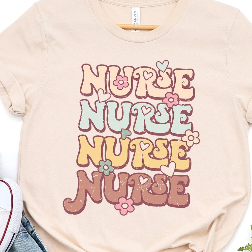 Boho Nurse Shirt, Nurse Floral Shirt, Nursing Shirt, Nurse Gift, Gift ...