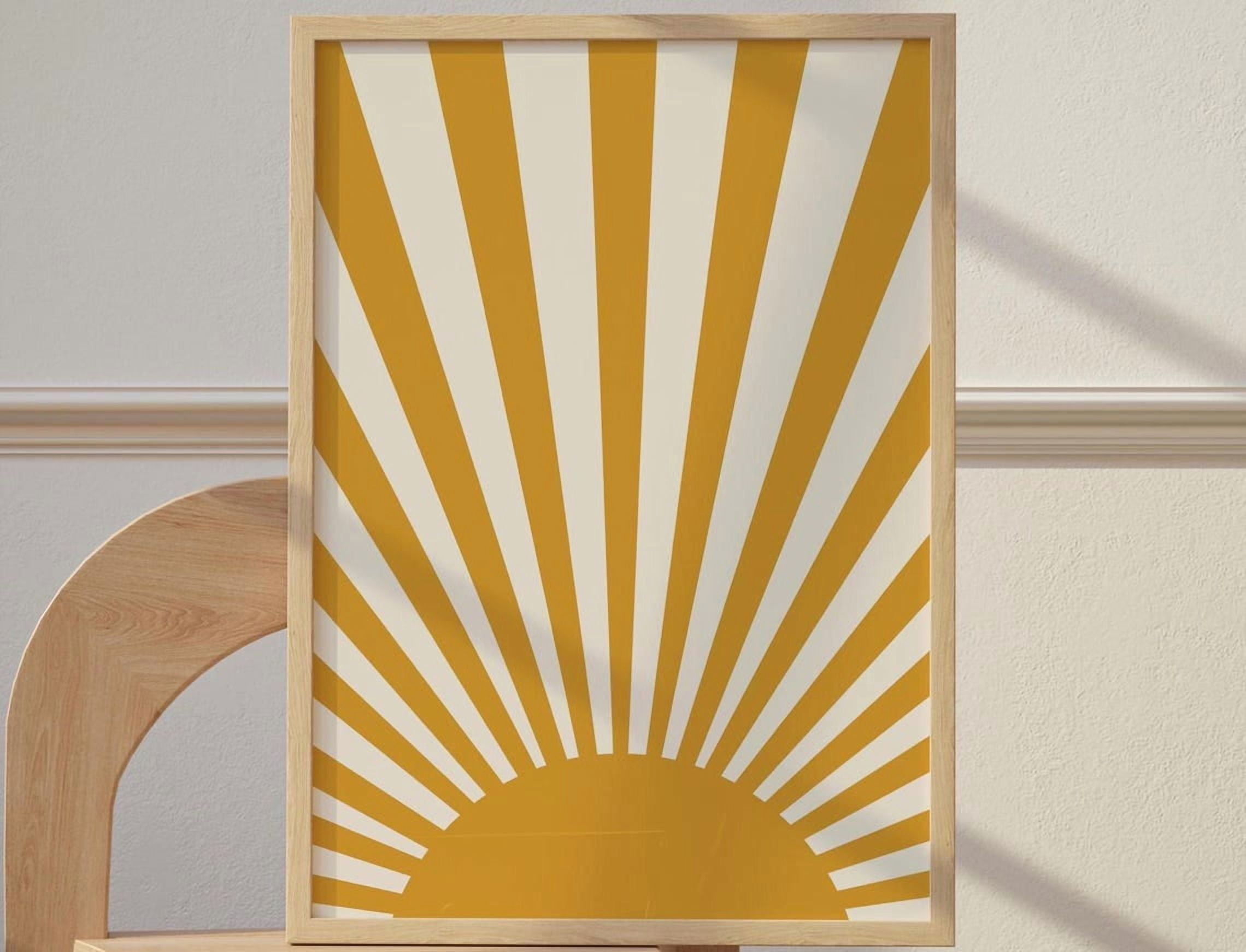 Boho Nursery Decor Sun Art Neutral Color Decor Yellow Art Print Baby ...
