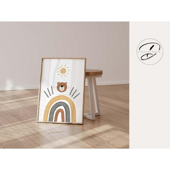 Boho Nursery Rainbow Sun Print, Sunshine Print, Gender Neutral Nursery ...