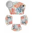 Boho Ocean Coral Round Table Placemats Set of 4 Wedge Placemats, Orange ...