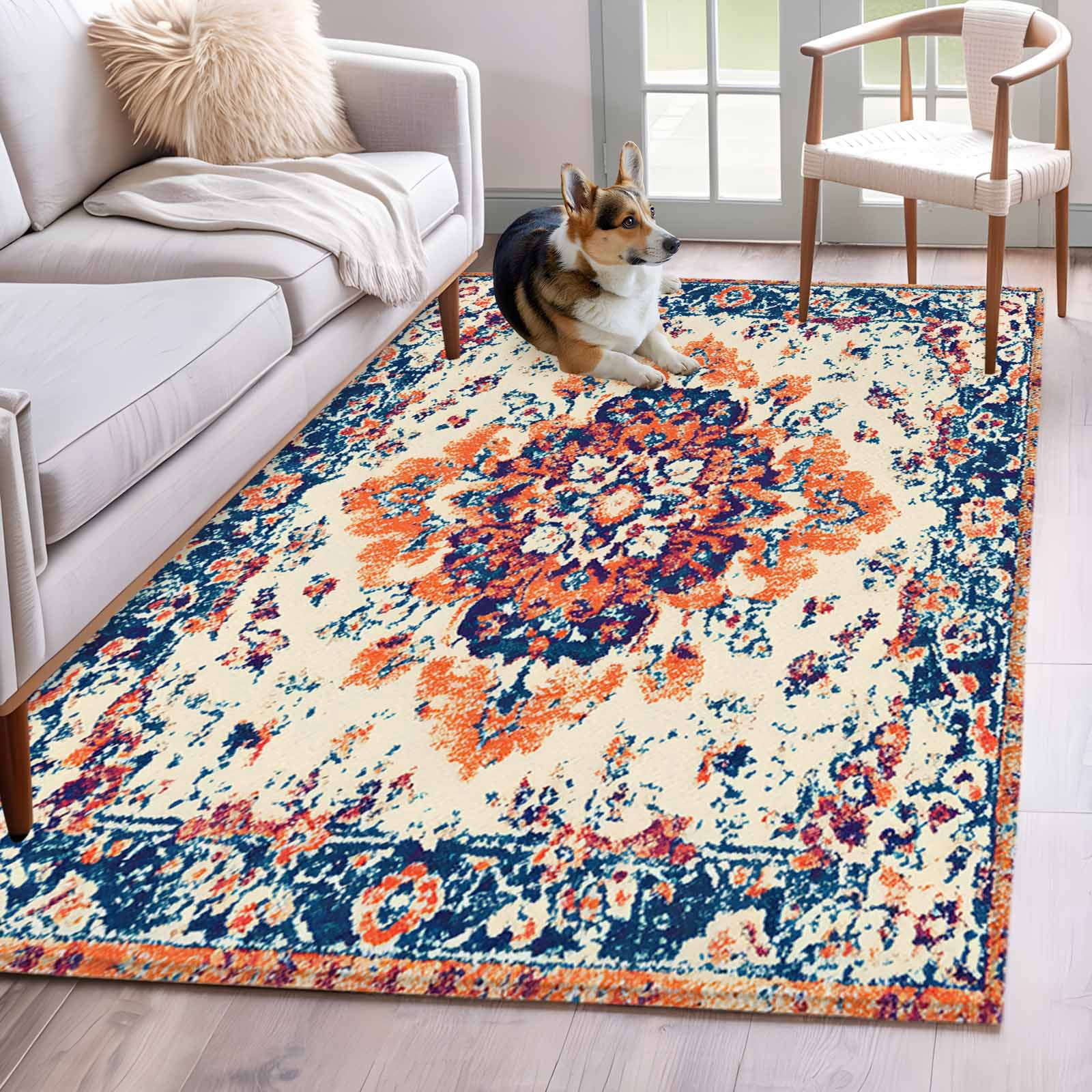 Orange And Blue Rug