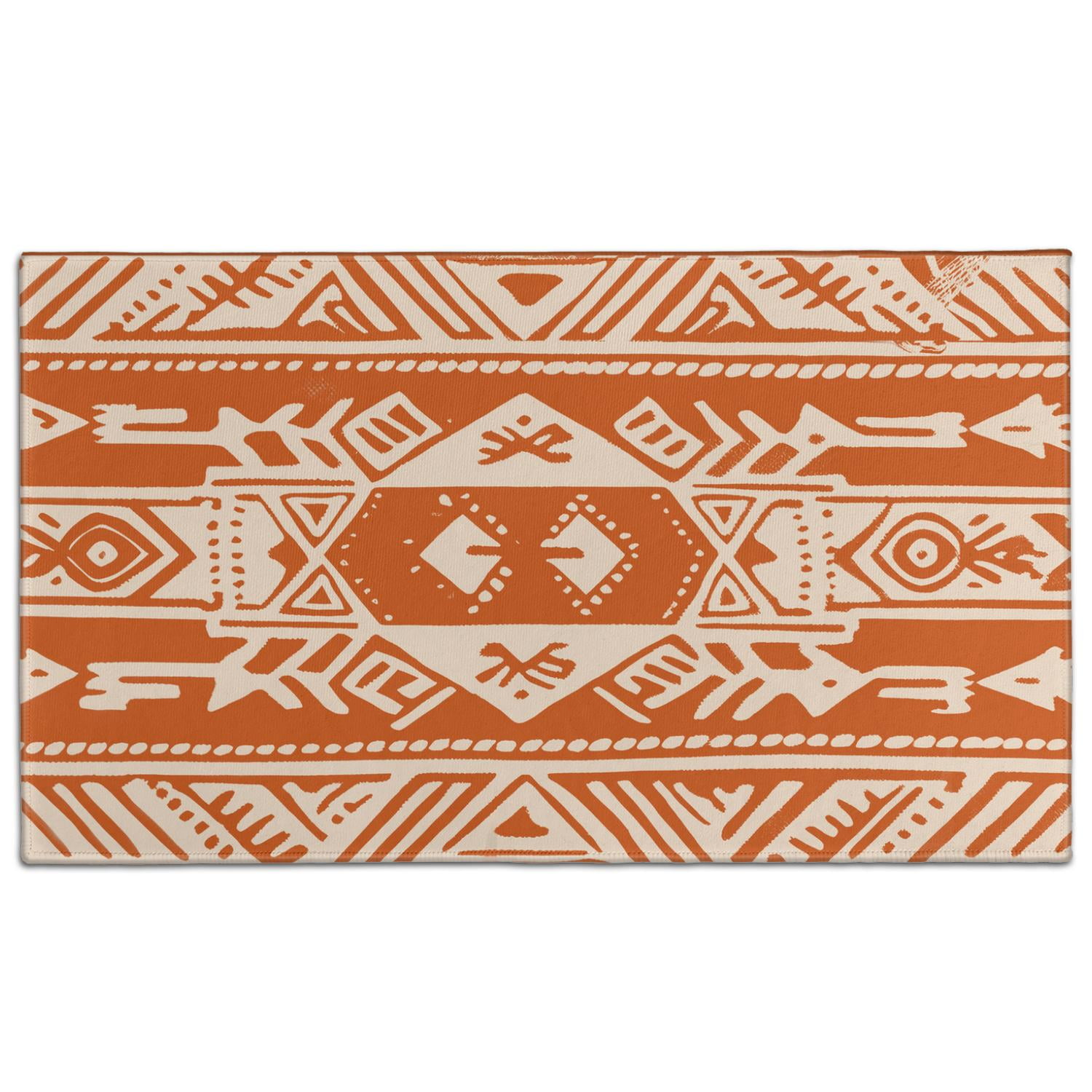 Boho Orange Farmhouse Cute Tribal Aesthetic Door Mats for Entryway ...