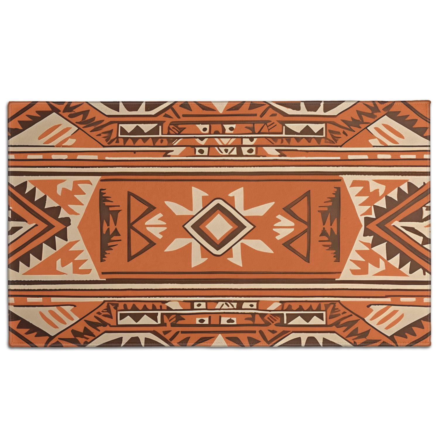 Boho Orange Farmhouse Cute Tribal Aesthetic Welcome Matss for Pet ...
