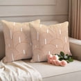 Boho Orange Geometric Stripe Waterproof Throw Pillow Covers Set of 2 ...