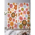 Boho Orange Pink Flower Sheer Curtains 2 Panels Set Abstract Colorful ...