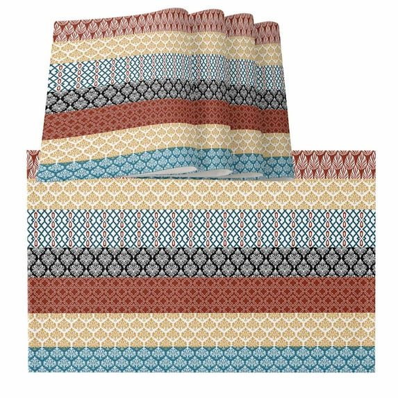 Boho Orange Placemats for Dinning Table Set of 4, Yellow Geometric ...