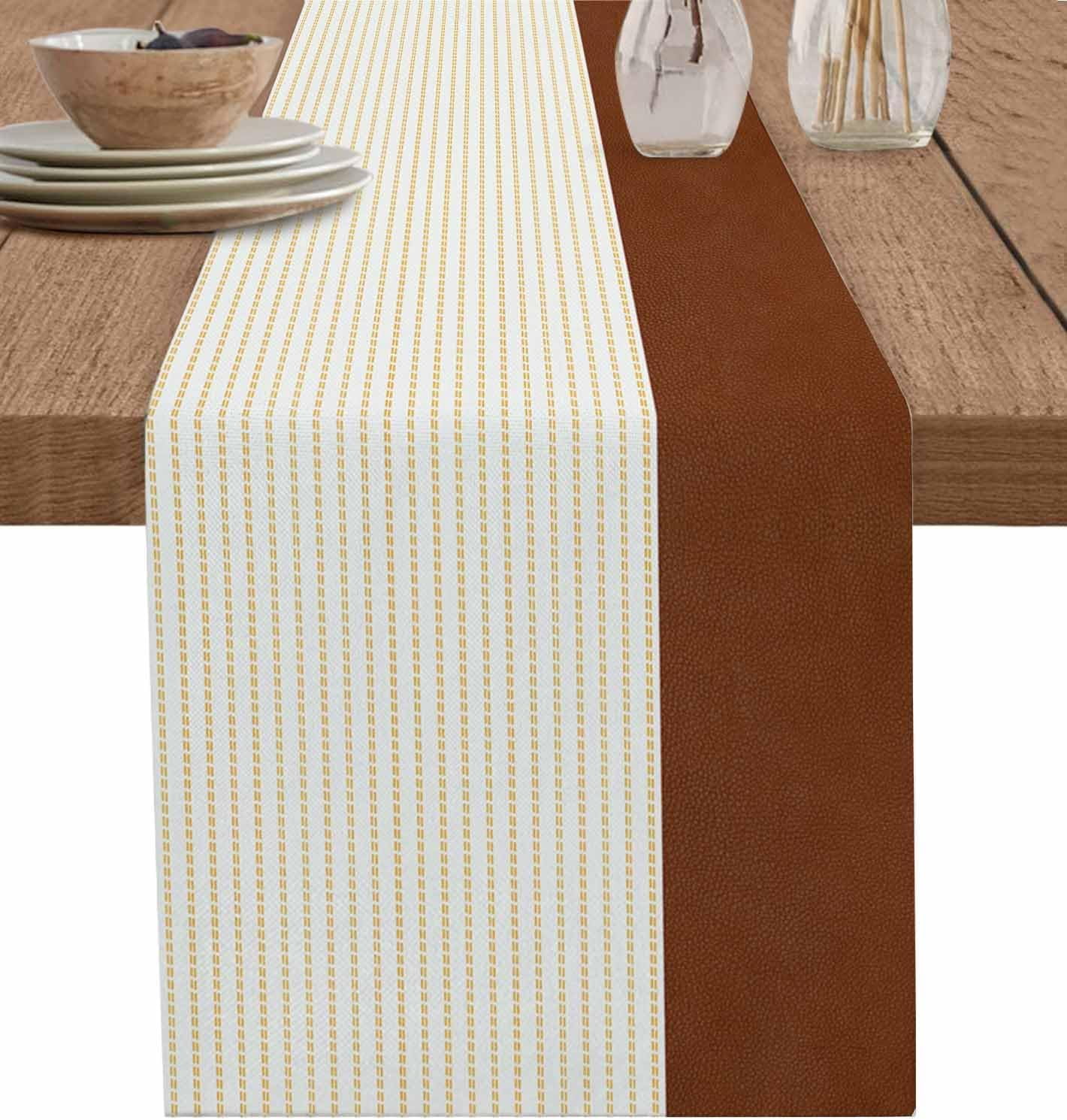 Boho Orange Table Runner 36 Inches Small - Kitchen Dining Burlap ...