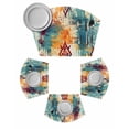 Boho Orange Teal Red Round Table Placemats Set of 2 Wedge Placemats ...