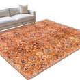 Boho Orange Washable Rug 3x5 Area Rug for Living Room Bedroom Non Slip ...