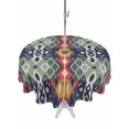 Boho Orange Yellow Navy Round Outdoor Tablecloth with Umbrella Hole ...
