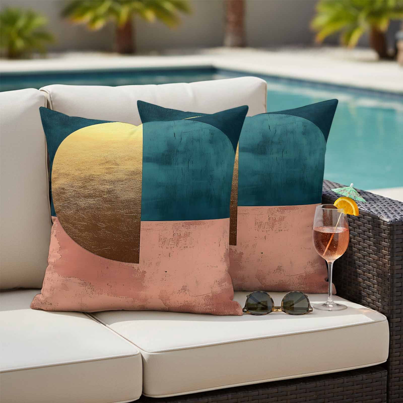 Boho Outdoor Pillow Covers 16x16 Inch Throw Pillow Covers Set of 2 ...