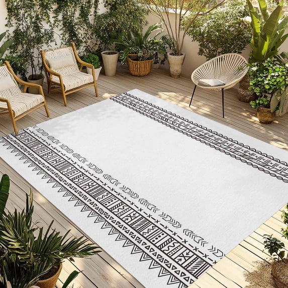 Boho Outdoor Rug, National Style Non-Slip Area Rugs Carpet Breathable ...