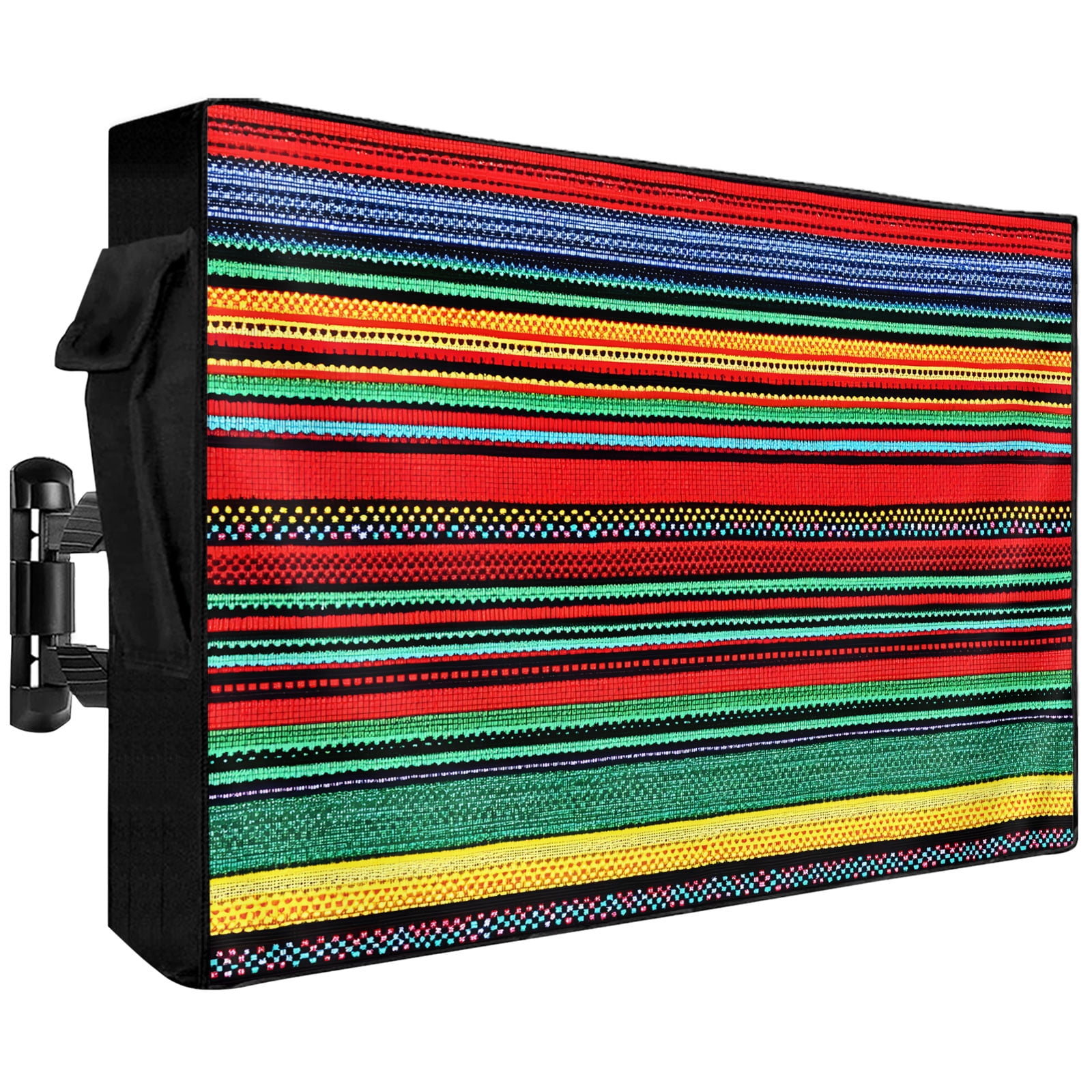 Boho Outdoor TV Cover 60 to 65 inch Bohemian Colorful Stripes Retro ...