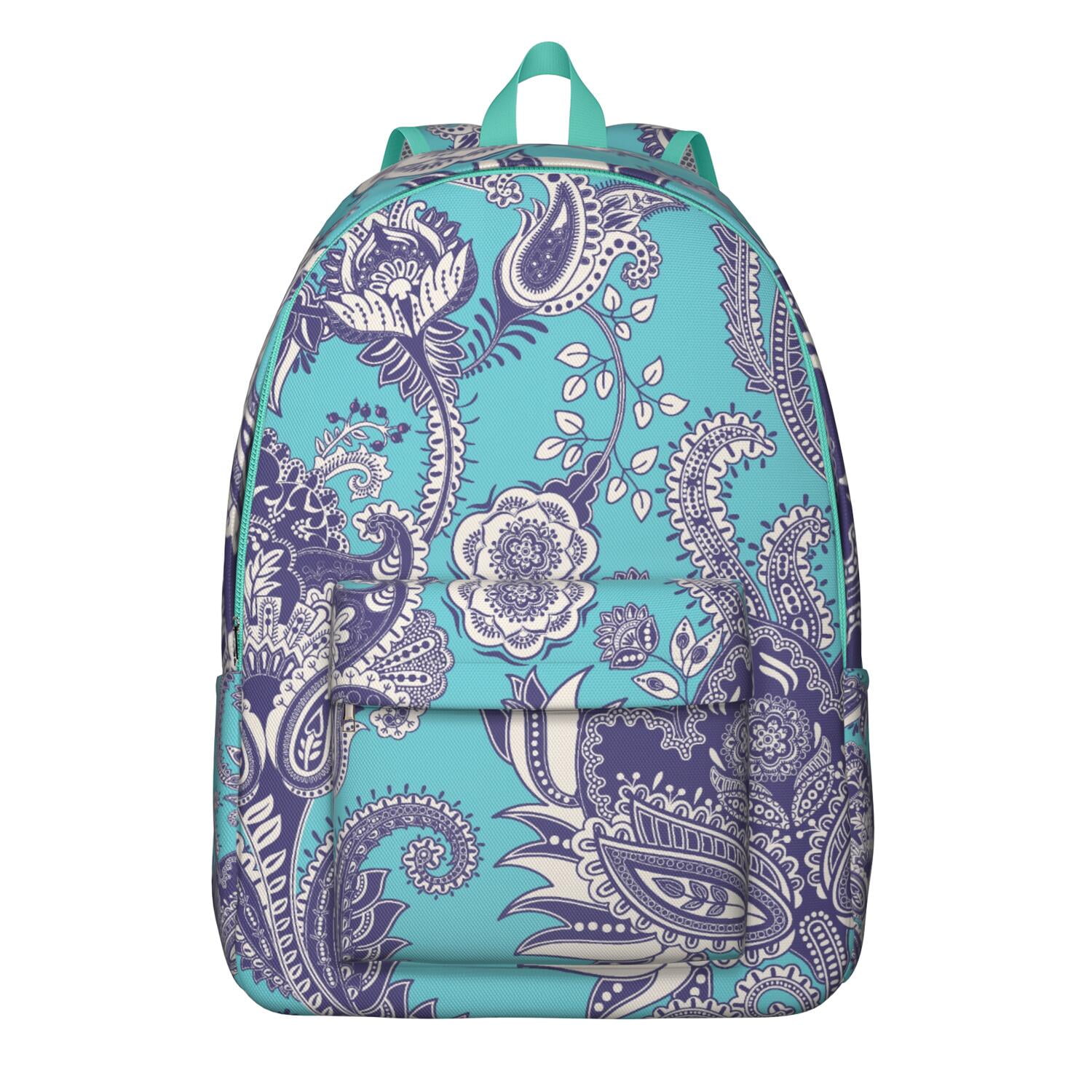 Boho Paisley Design School Backpack for Women, Retro Vintage Floral ...