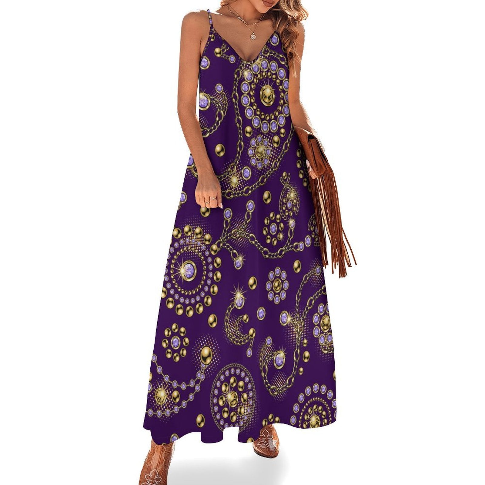 Boho Paisley Dress Blue Mandala Trendy Maxi Dress Street Wear Bohemia ...