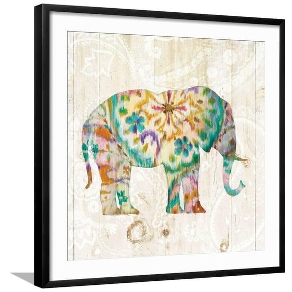 Art.com Boho Paisley Elephant I Art Print by Danhui Nai, Black Frame ...