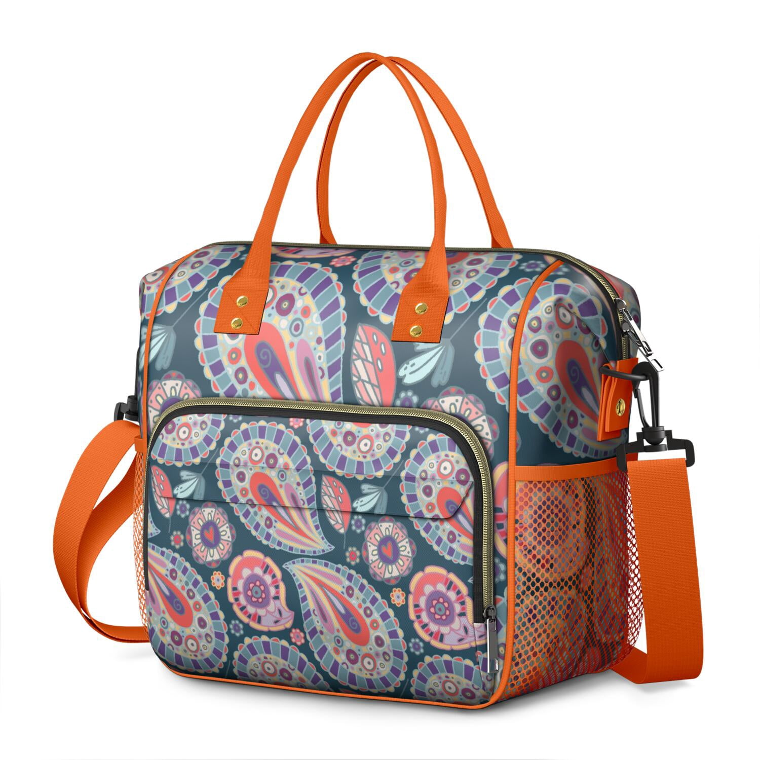 Boho Paisley Floral Lunch Box – Colorful Pattern Leakproof Design ...