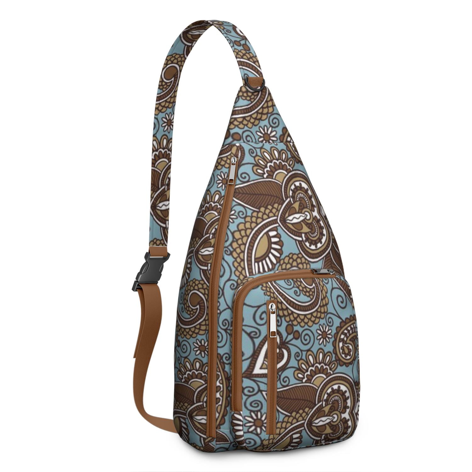 Boho Paisley Sling Backpack – Vintage Ethnic Mandala-Inspired Crossbody ...