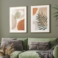 Boho Palm Leaf Abstract Botanical Earth Green Wall Art Set Set 2 ...