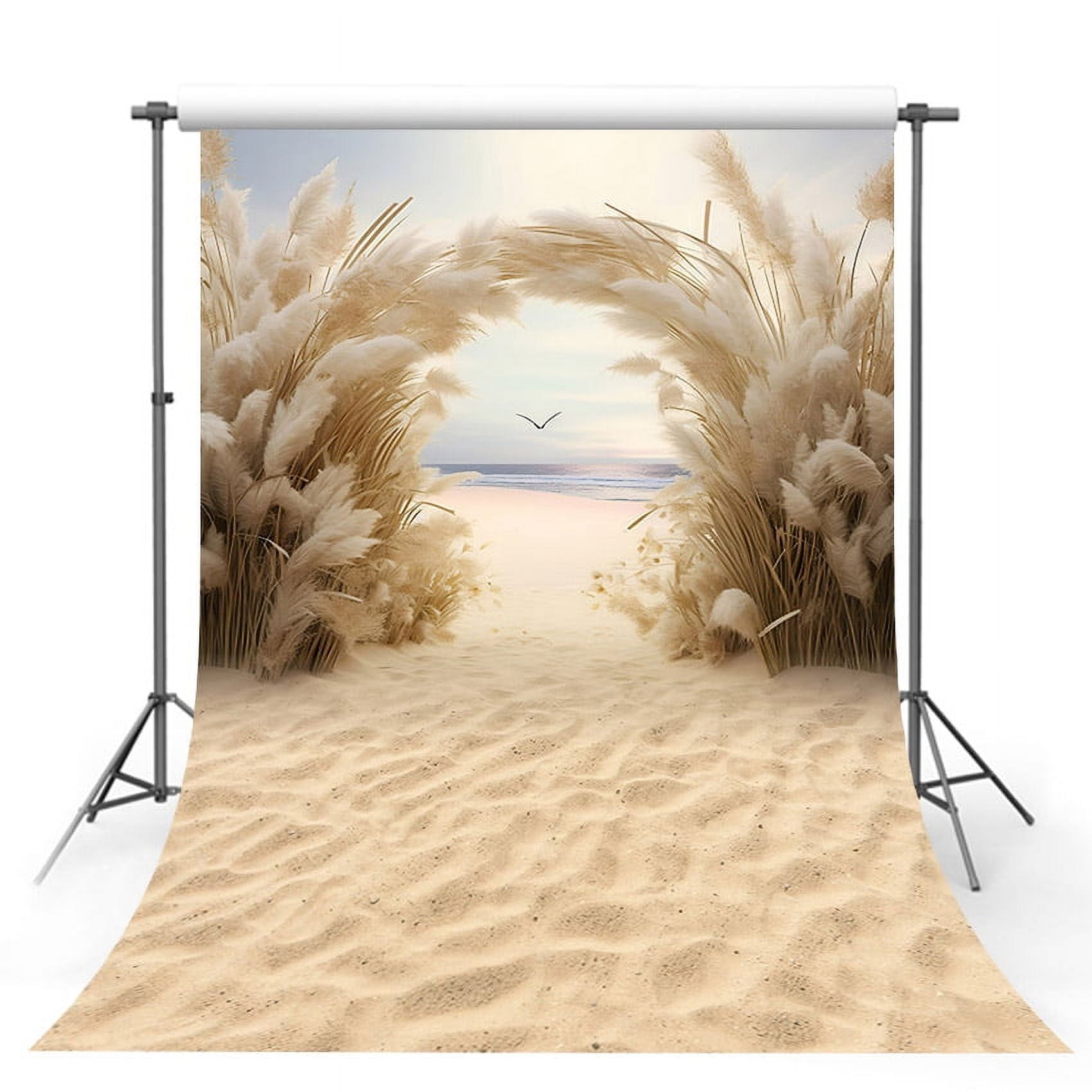 Boho Pampas Grass Floral Beach Kids Birthday Party Wedding Portrait r ...