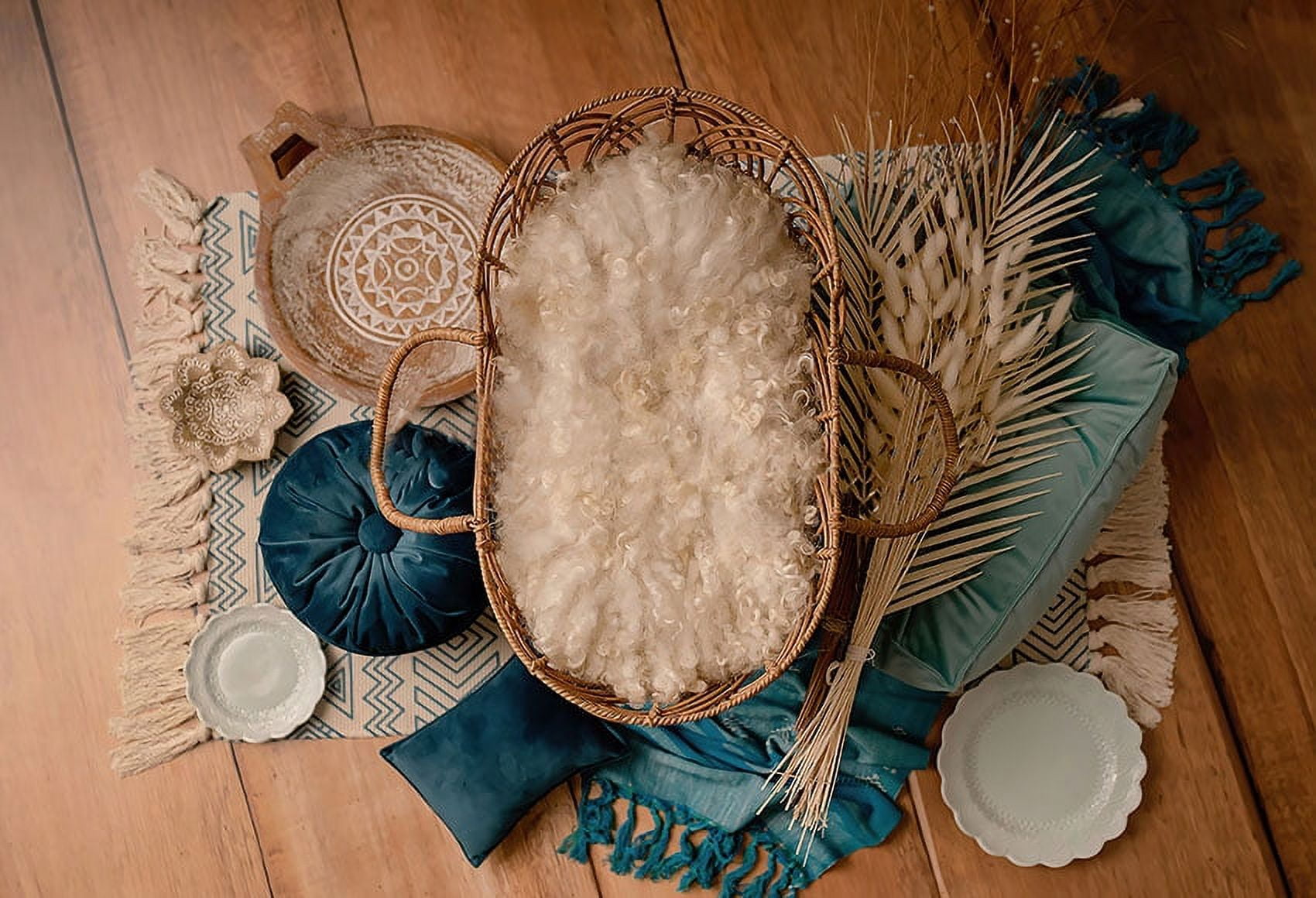 Boho Pampas Grass Flower Baby Shower Newborn Birthday Portrait r ...
