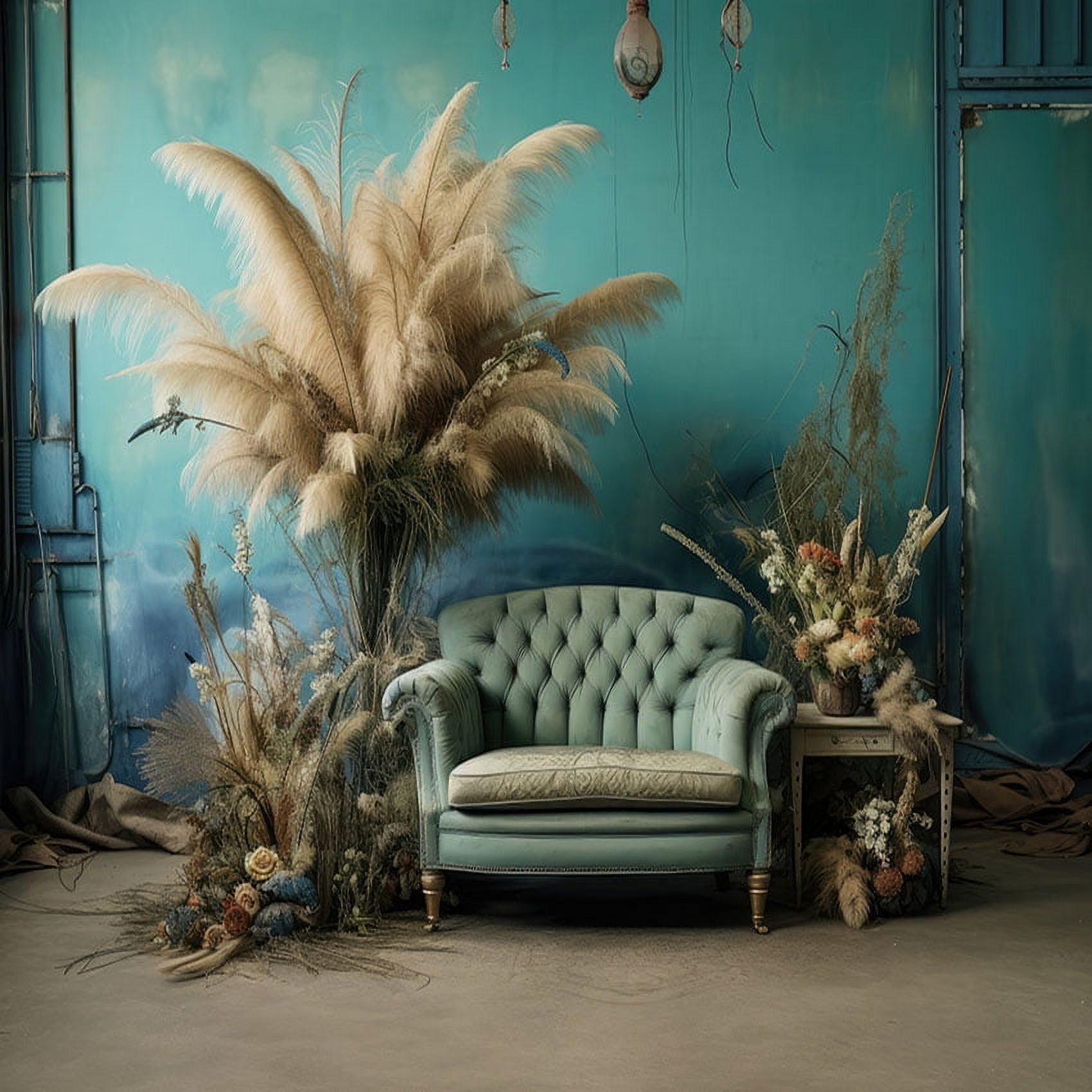 Boho Pampas Grass Flowers Birthday Party Wedding Maternity Portrait r ...