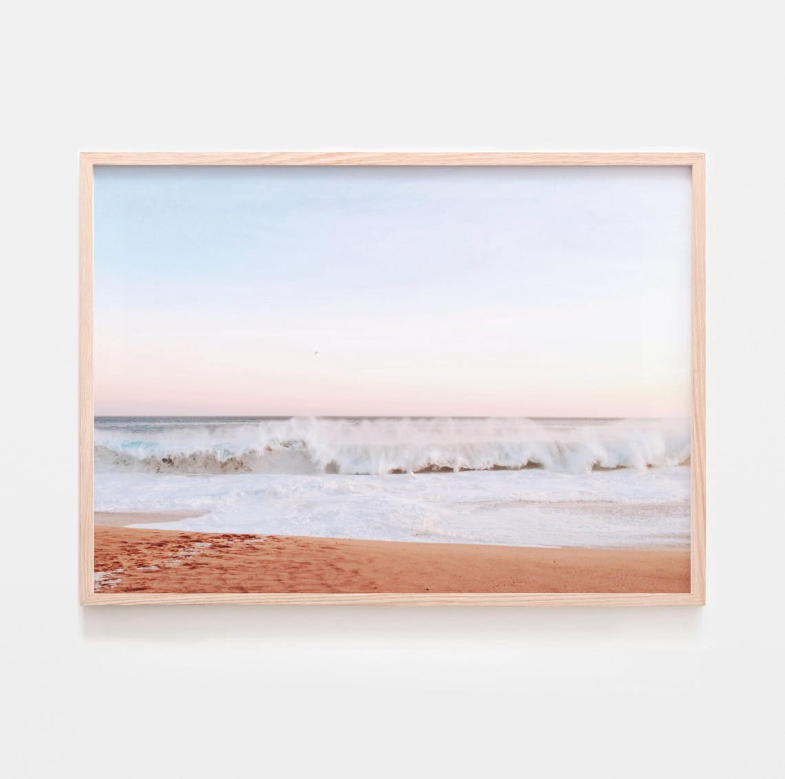 Boho Pastel Beach Print Neutral Coastal Sunset Waves Art Unframed ...