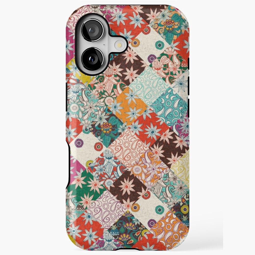 Boho Patchwork Floral Vintage Style Case iPhone 17 through 11 Pro Max ...