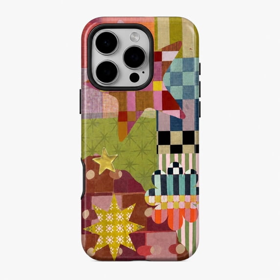 Boho Patchwork Star Tough Phone Case for iPhone 17 16 15 14 13 12 11 ...