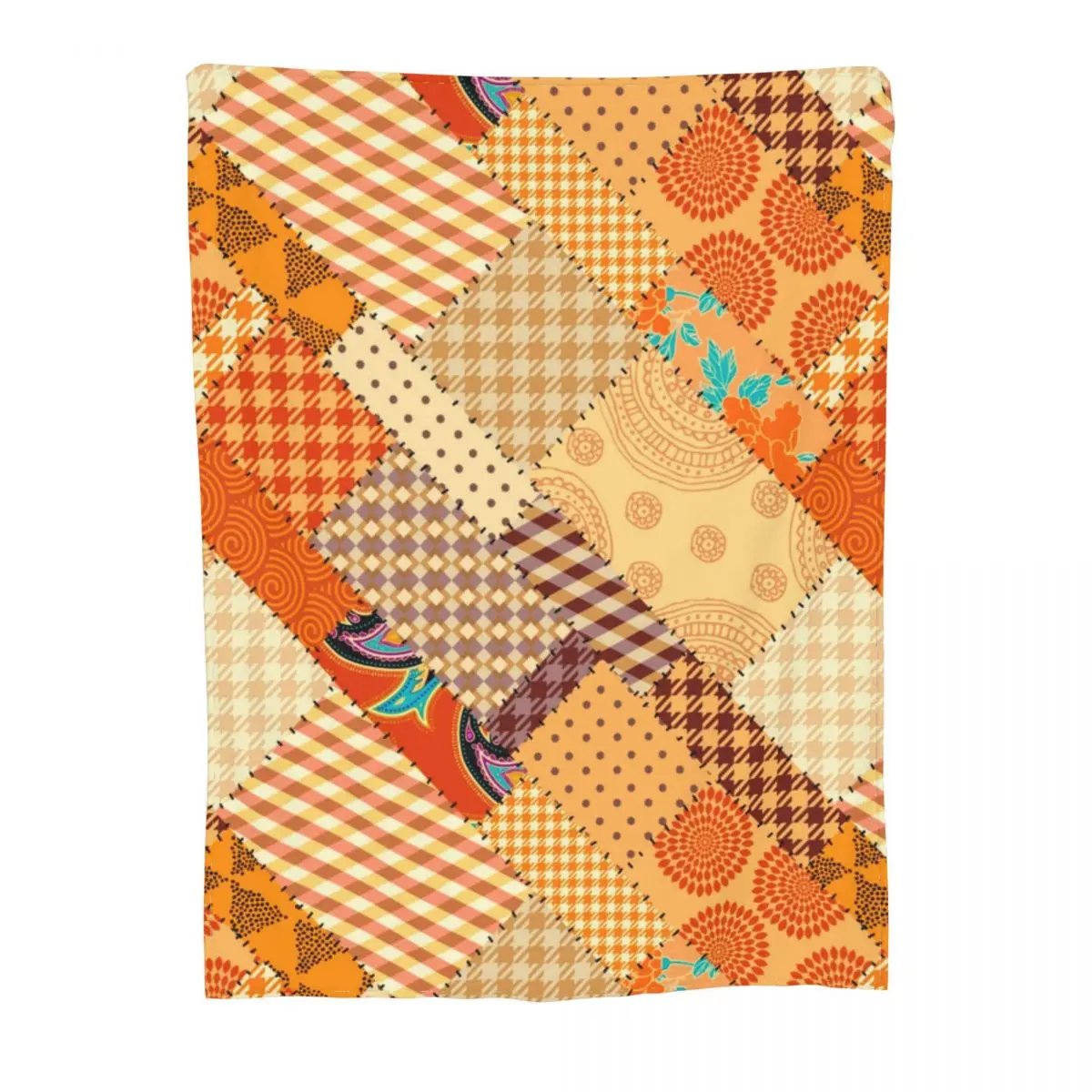 Boho Patchwork Style Blankets Fleece Spring Autumn Multi-function Super ...