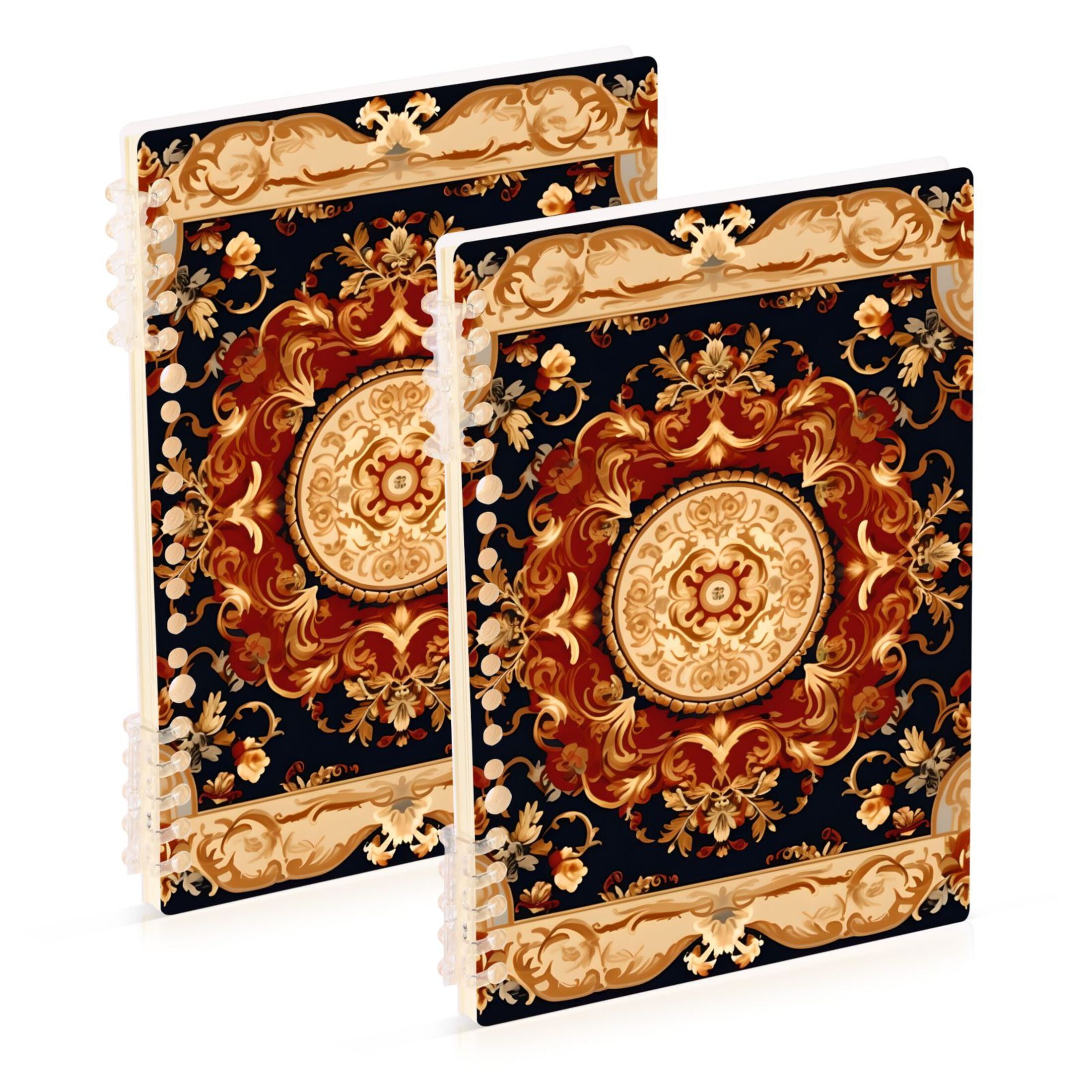 Boho Pattern Ring Binder Notebook Journey Note Diary College Ruled Spiral Notebook Study Loose ...