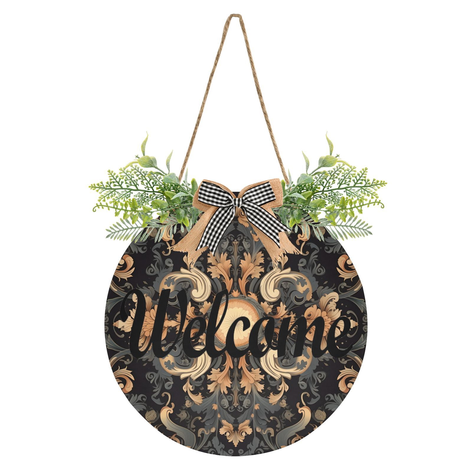 Boho Pattern Tribal Welcome Sign for Front Door Wreath Door Sign for ...