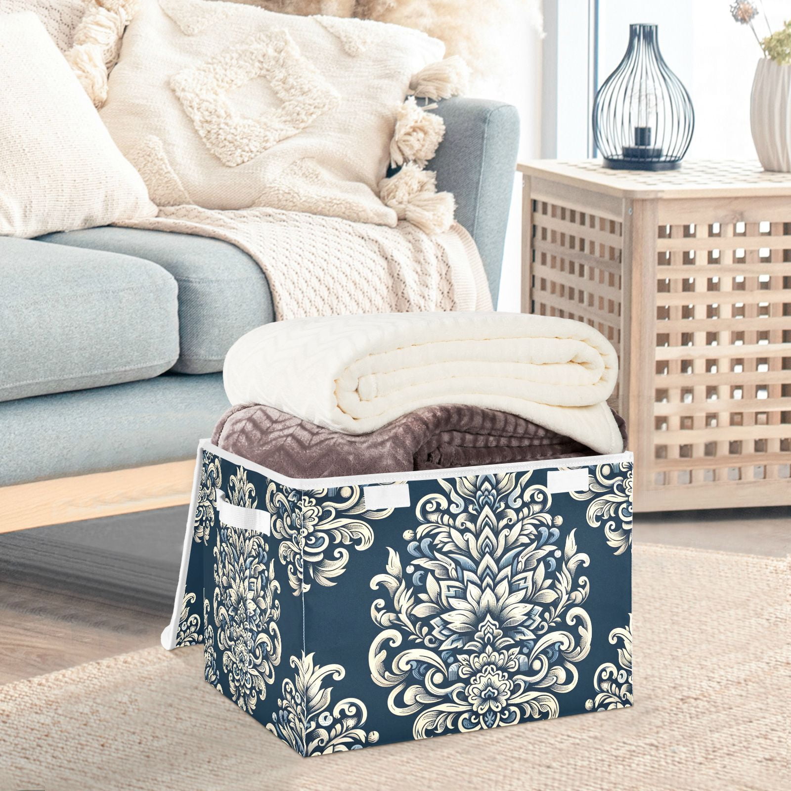 Boho Patterns Totems Storage Basket Foldable Laundry Basket Shelf Kids ...