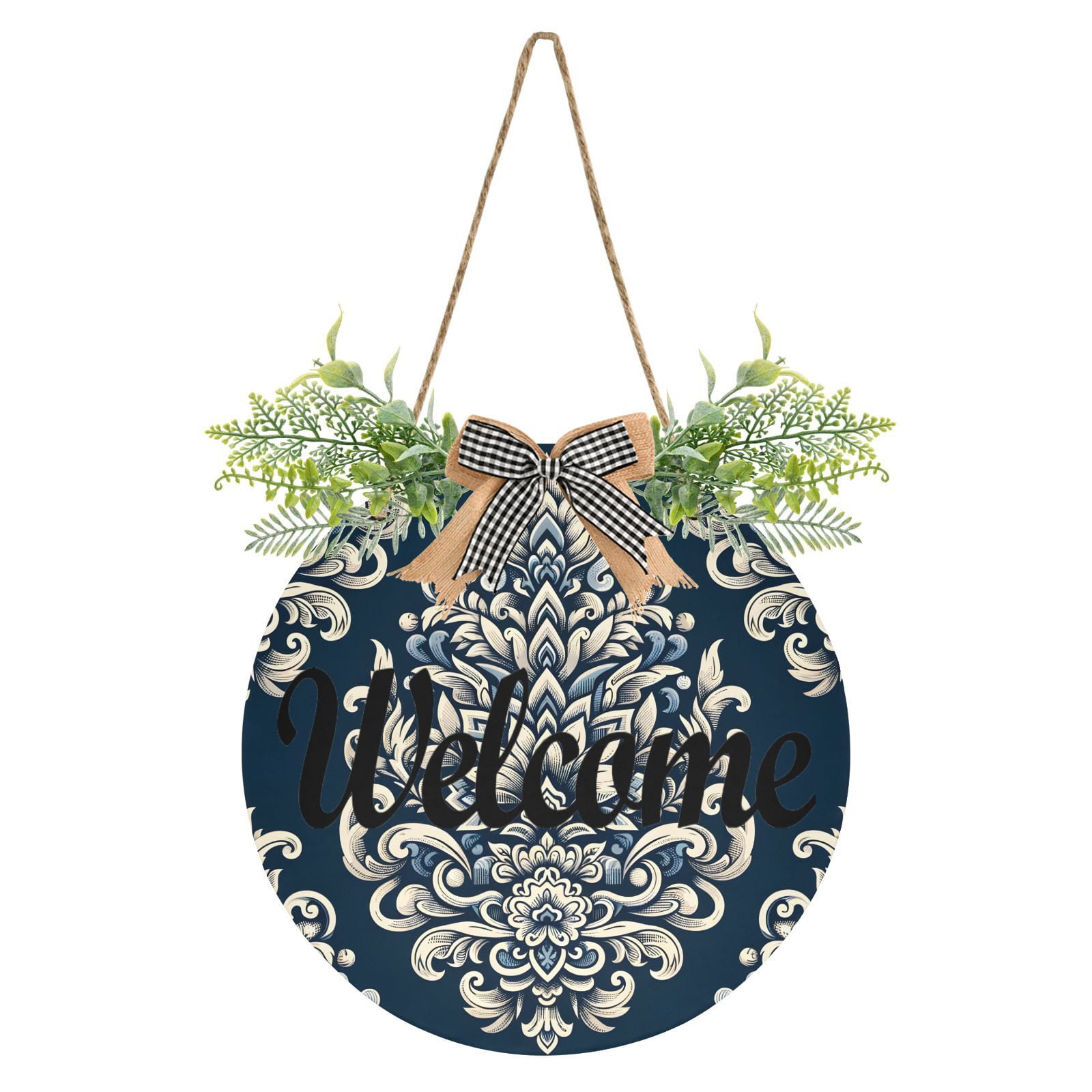 Boho Patterns Totems Welcome Sign for Front Door Wreath Door Sign for ...