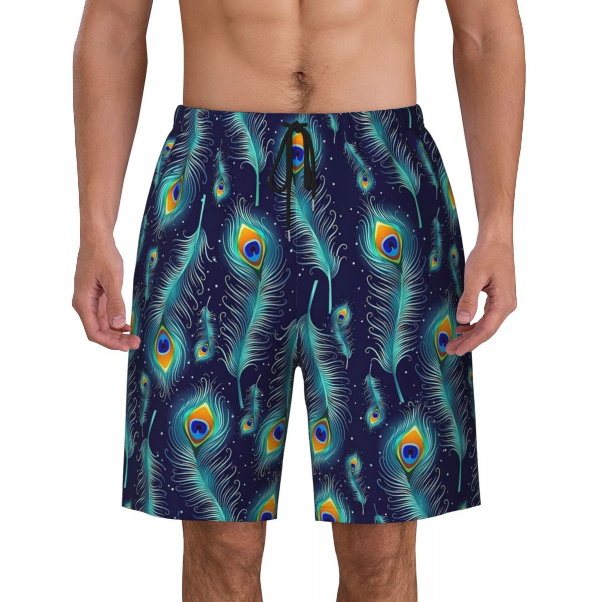 Boho Peacock Board Shorts Summer Flower Sports Fitness Beach Short ...