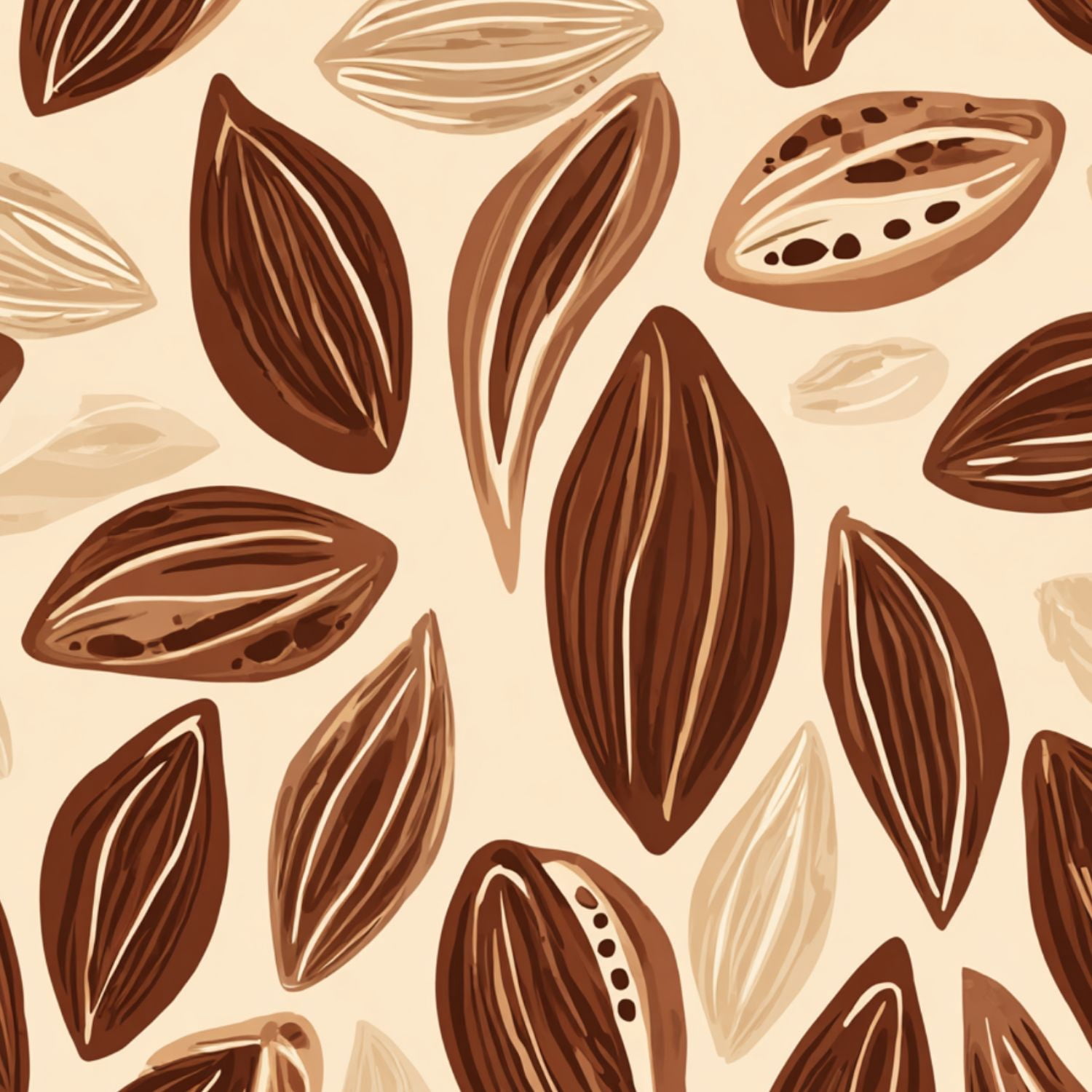 Boho Peel and Stick Wallpaper Cocoa Pod Brown Cream Mid Century ...