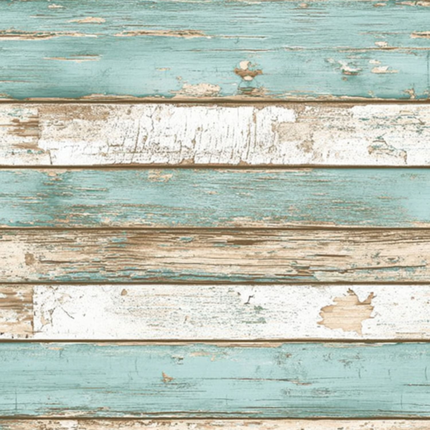 Boho Peel and Stick Wallpaper Distressed Vintage Wood Planks Soft Teal ...