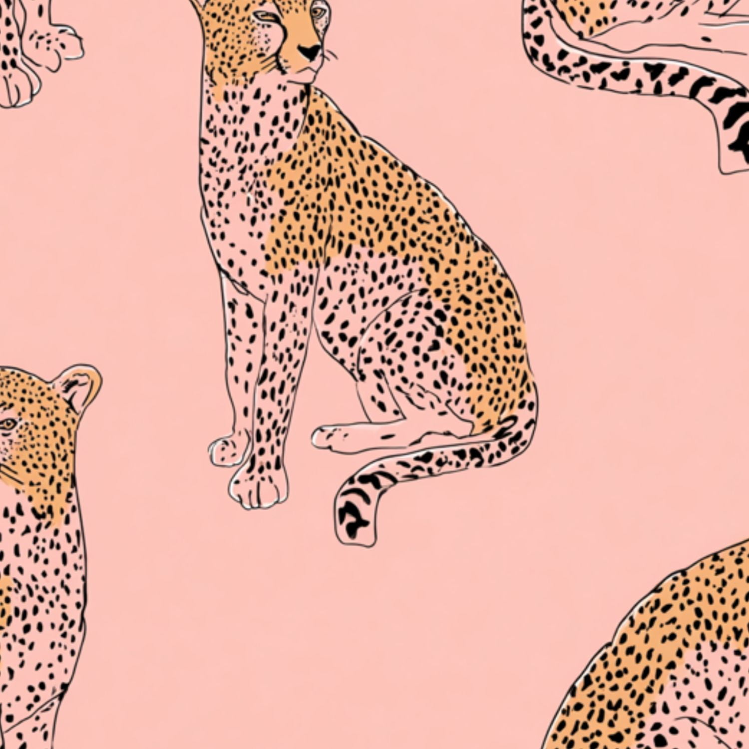 Boho Peel and Stick Wallpaper Leopard Print Stylized Cheetah ...