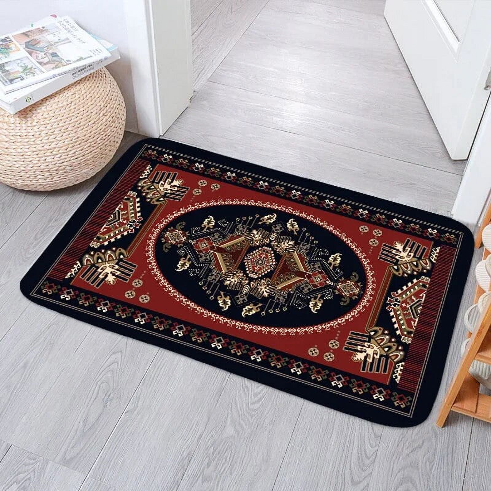 Boho Persian Rug Pattern Kitchen Bath Entrance Door Mat Seude Velvet ...
