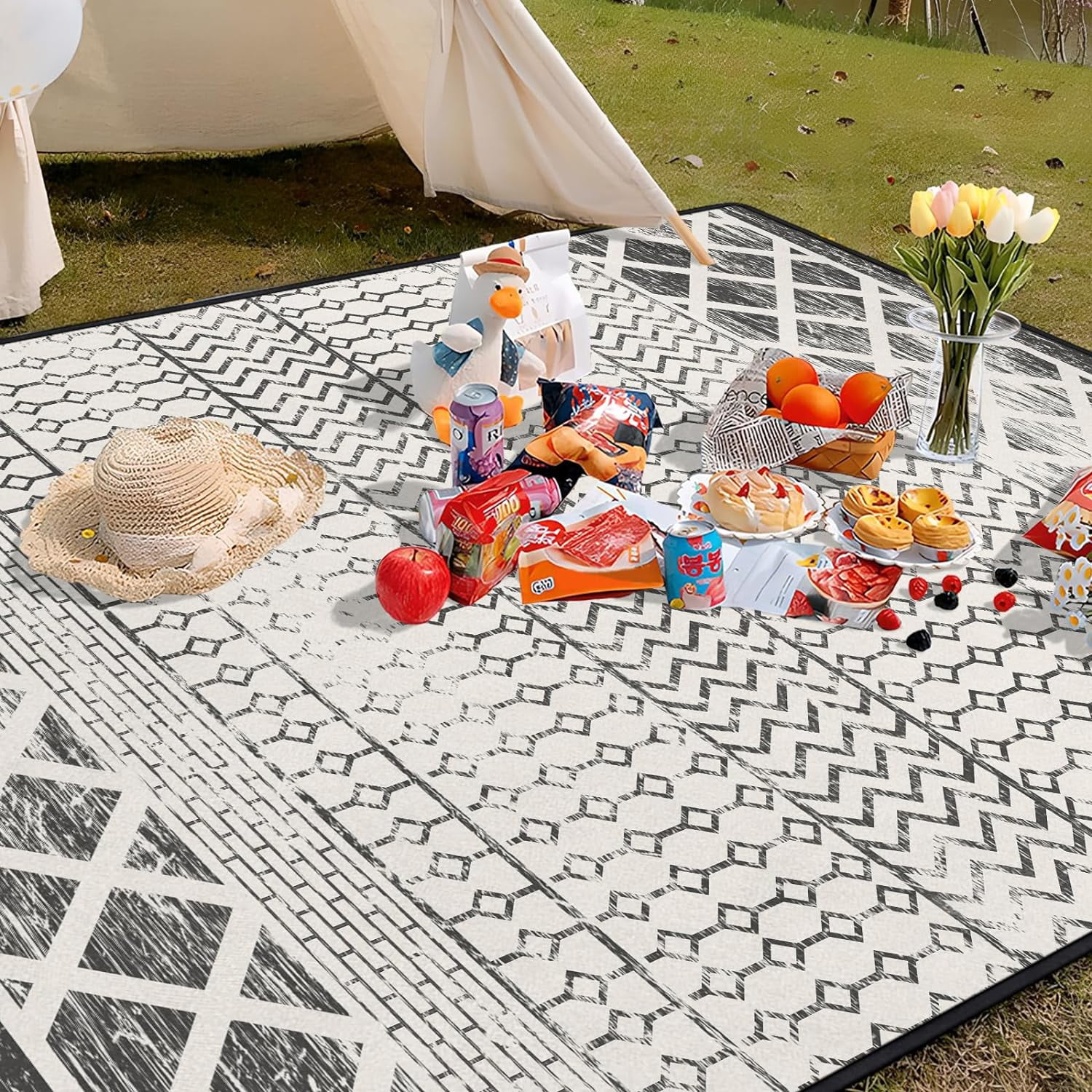 Boho Picnic Blanket Waterproof Foldable Extra Large Picnic Mat Beach ...